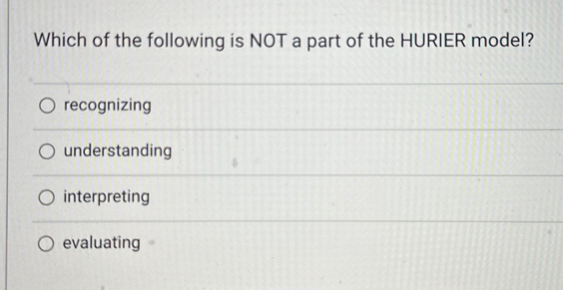 Solved Which of the following is NOT a part of the HURIER | Chegg.com