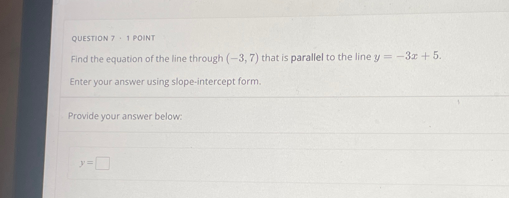 Solved QUESTION 7*1 ﻿POINTFind the equation of the line | Chegg.com