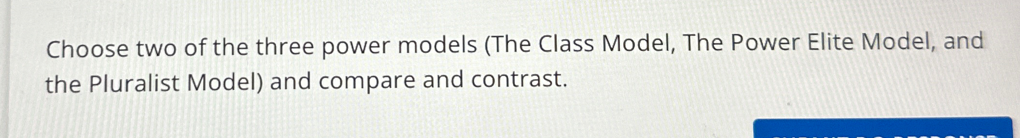 Choose two of the three power models (The Class | Chegg.com