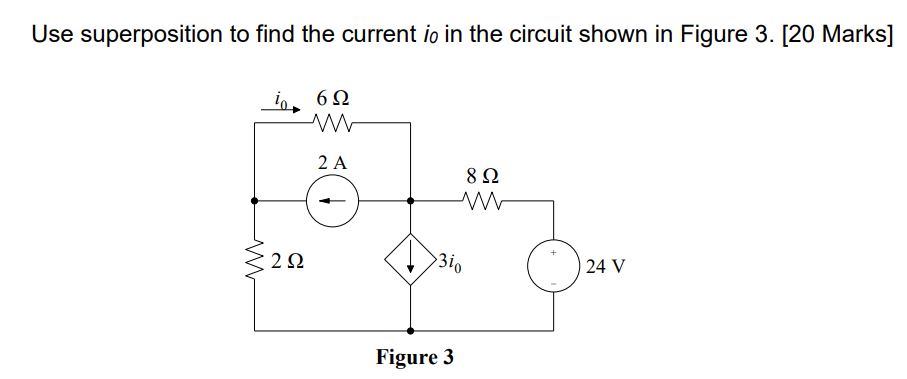 Solved Use superposition to find the current io in the | Chegg.com