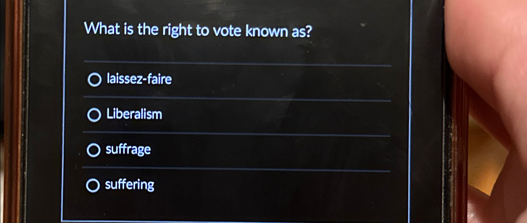 Solved What is the right to vote known | Chegg.com