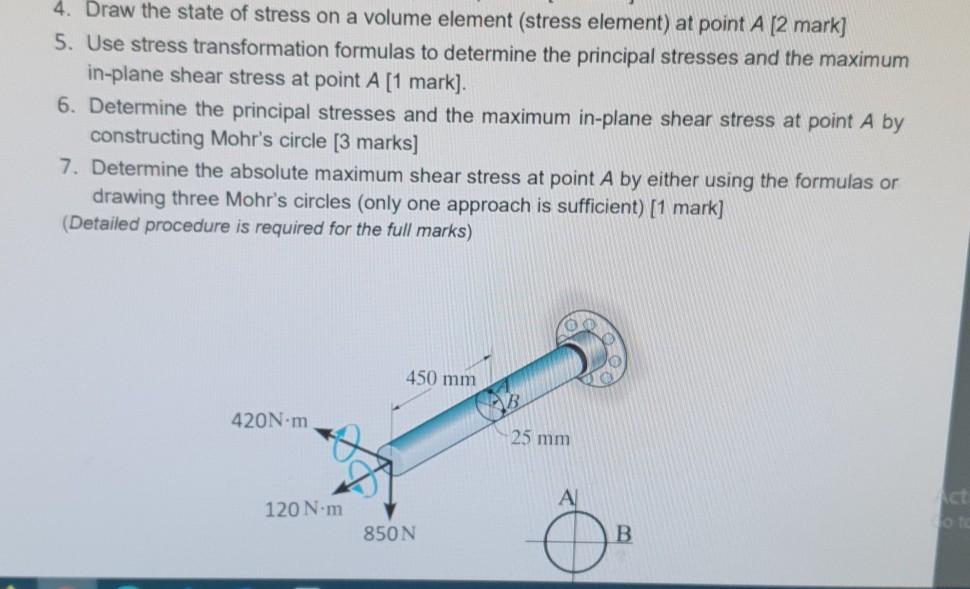 Solved The solid shaft is subjected to a torque, a bending | Chegg.com