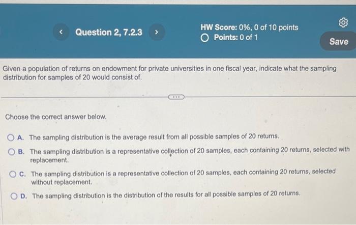 Solved Given a population of returns on endowment for | Chegg.com