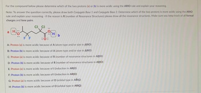 For The Compound Below Please Determine Which Of The 