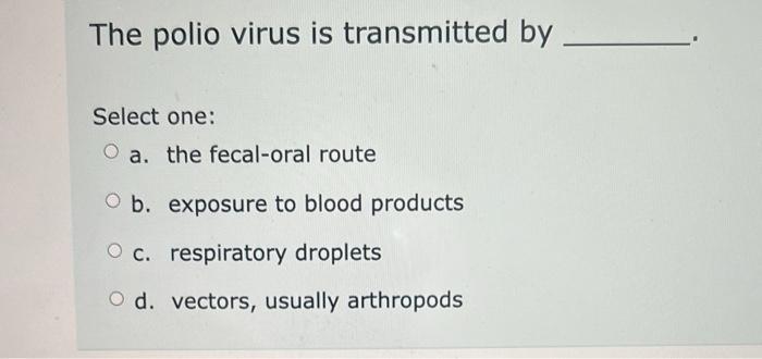 Solved Of all of the viruses listed below, which is the only | Chegg.com