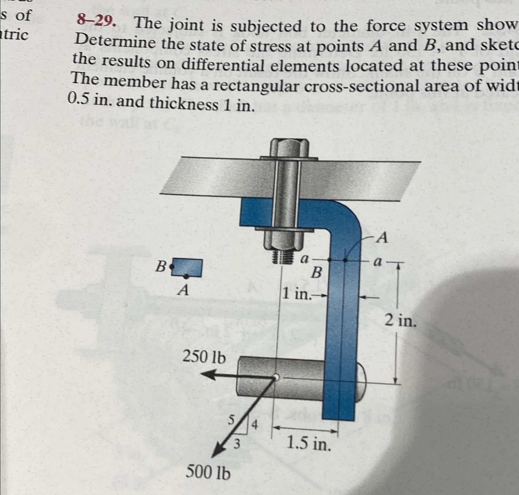 Solved 8-29. ﻿The joint is subjected to the force system | Chegg.com