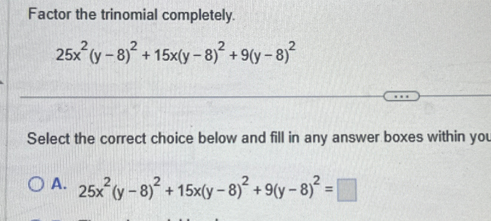 Solved Factor the trinomial | Chegg.com