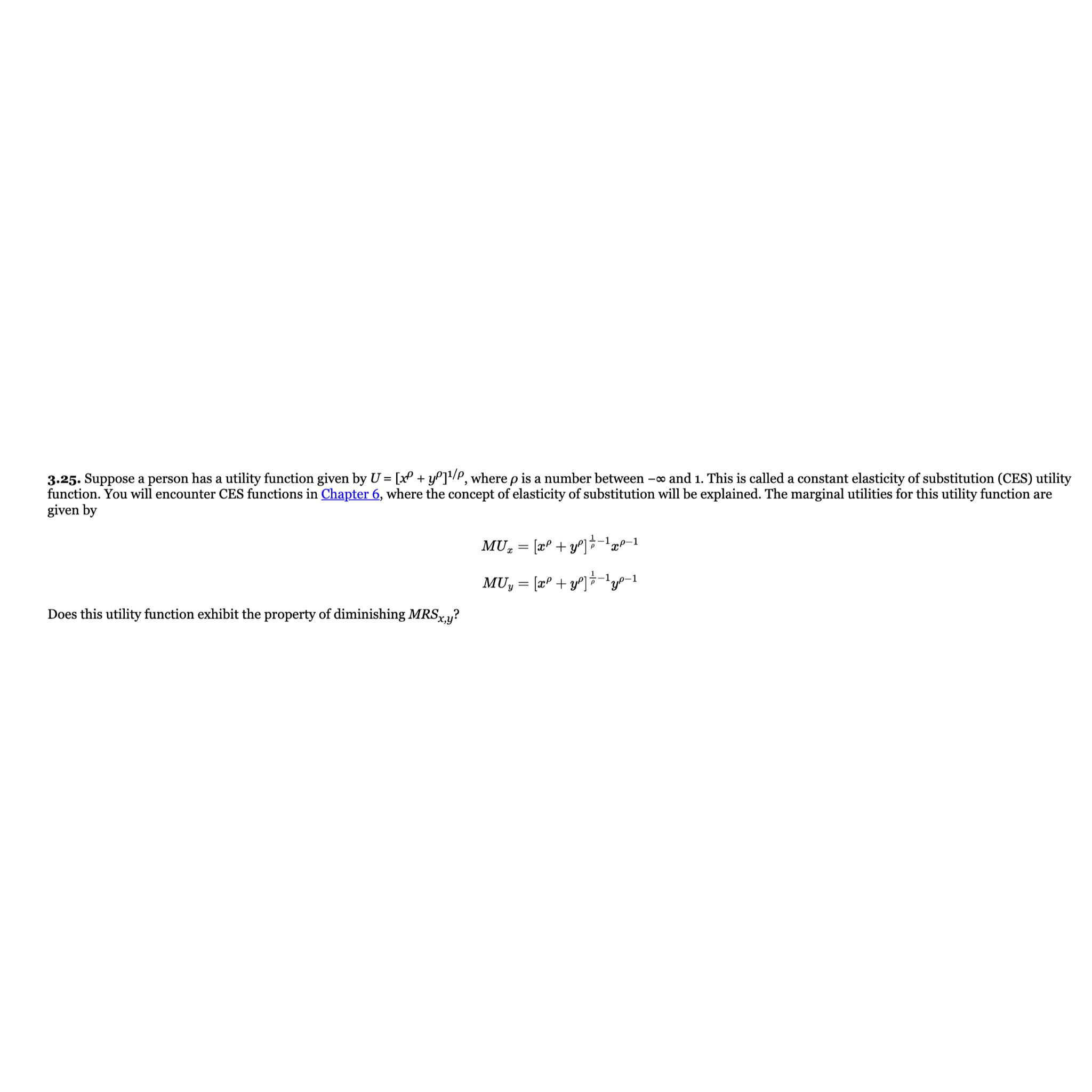 Solved 3.25. ﻿Suppose a person has a utility function given | Chegg.com