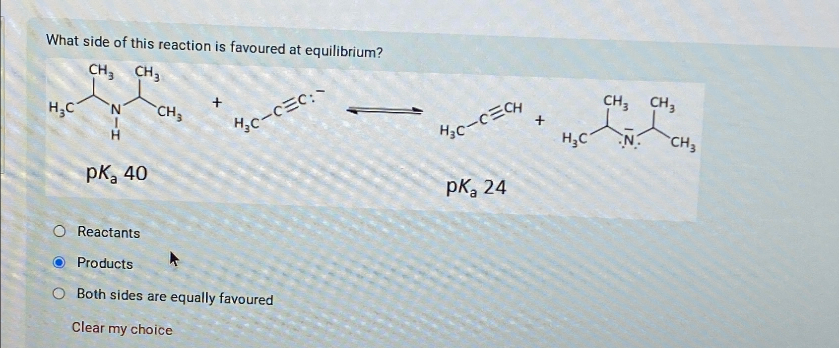 Solved What side of this reaction is favoured at | Chegg.com
