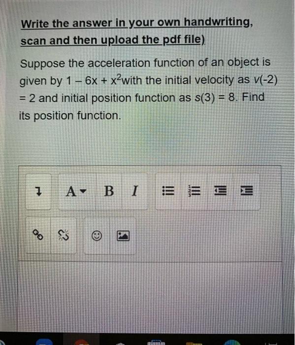 Solved Write the answer in your own handwriting, scan and | Chegg.com