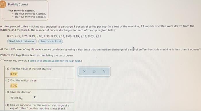 Solved Partially Correct Your answer is incorrect. • (a): | Chegg.com