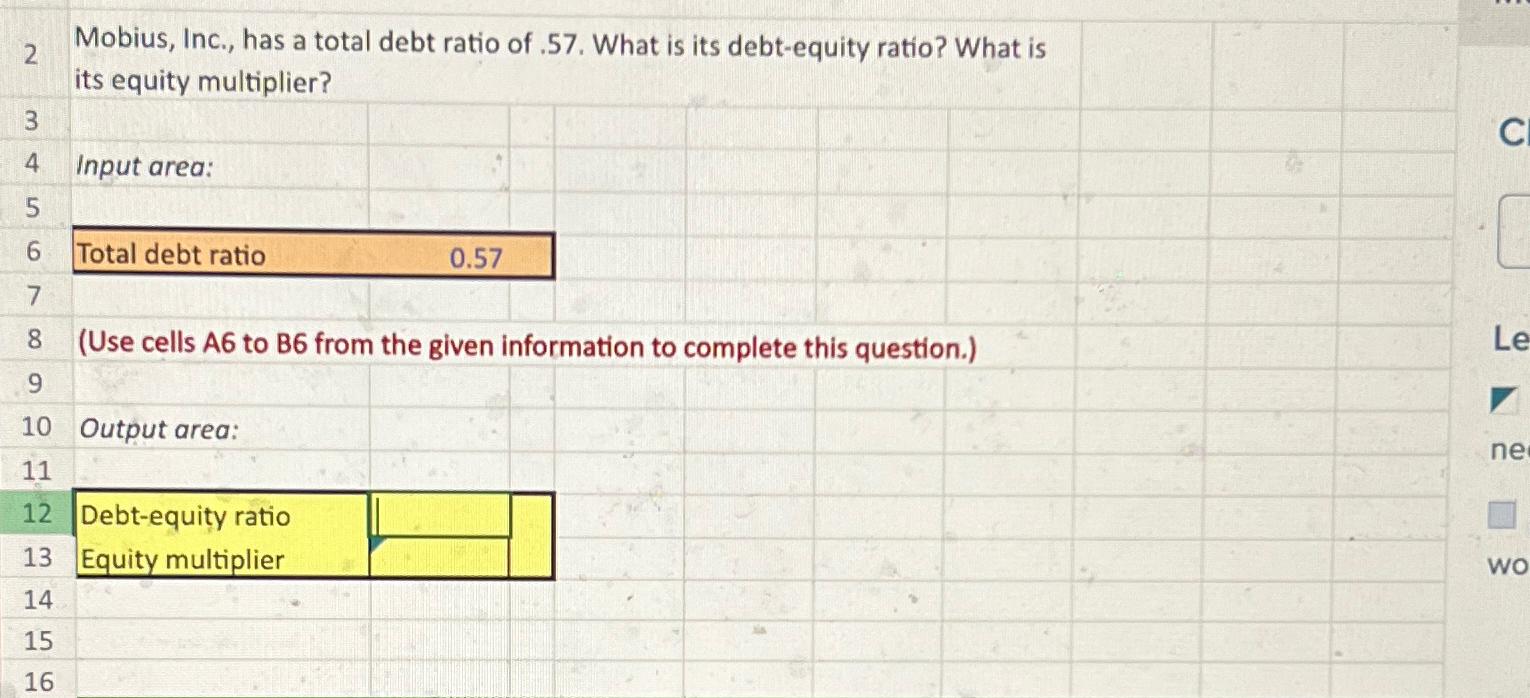 Solved Answer in excel formula | Chegg.com