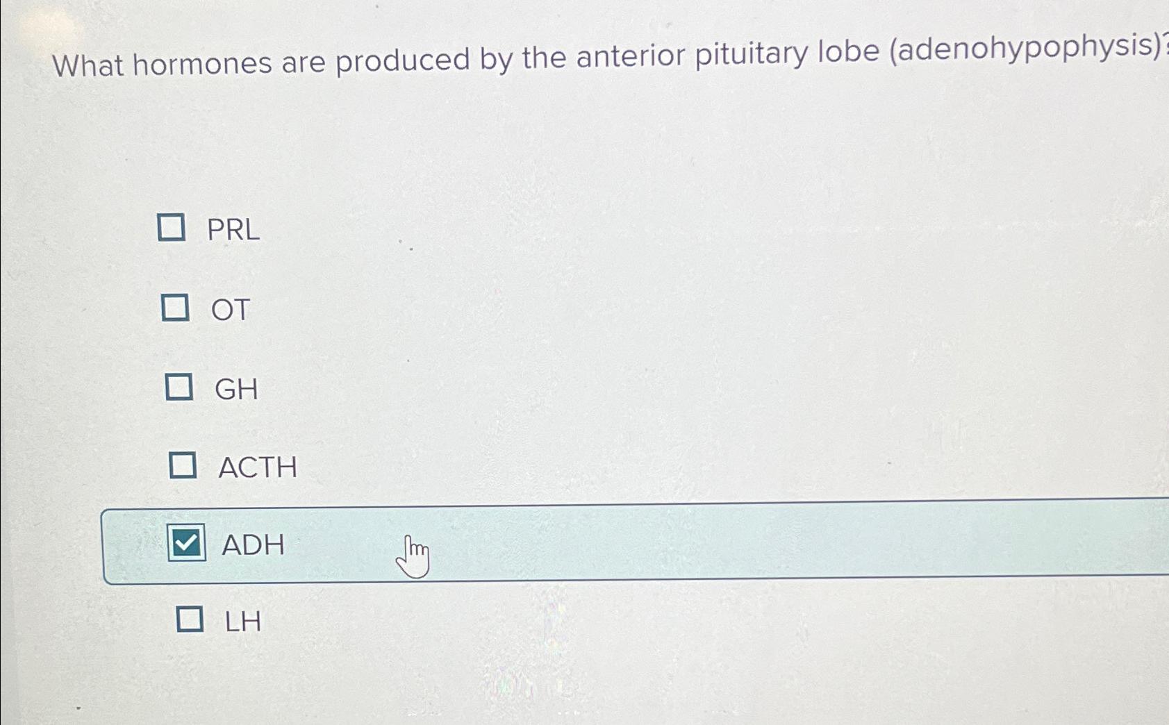 Solved What hormones are produced by the anterior pituitary | Chegg.com