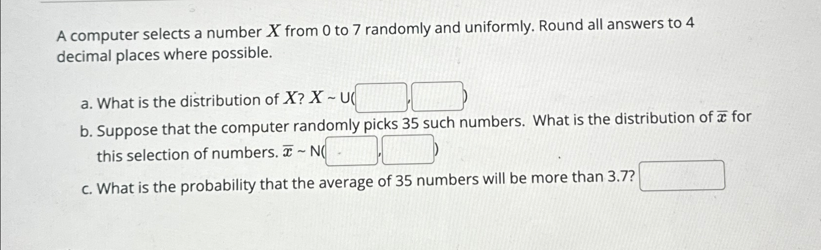 Solved A computer selects a number x ﻿from 0 ﻿to 7 ﻿randomly | Chegg.com