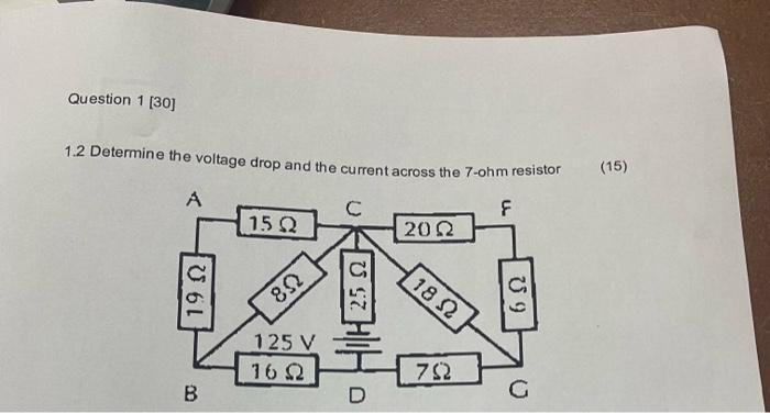 Solved 1.2 Determine the voltage drop and the current across | Chegg.com