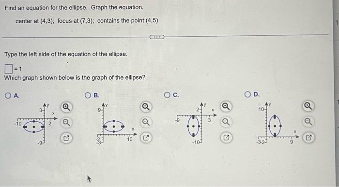 Solved Find an equation for the ellipse. Graph the equation. | Chegg.com