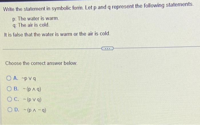 Solved For the argument below, perform the following a) | Chegg.com