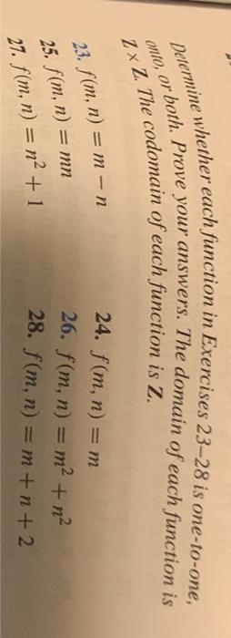 Solved Determine Whether Each Function In Exercises 23 28 Is