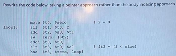 Solved Rewrite the code below, taking a pointer approach | Chegg.com