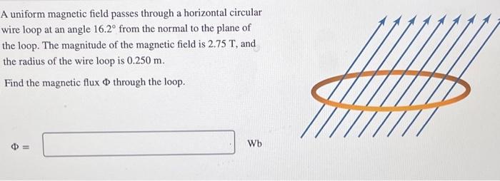 Solved A uniform magnetic field passes through a horizontal | Chegg.com