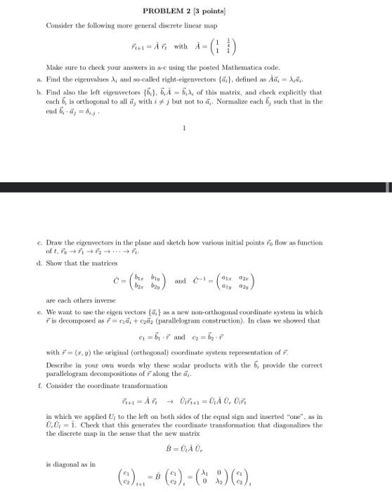 Solved Consiler the following mote general discrete linear | Chegg.com