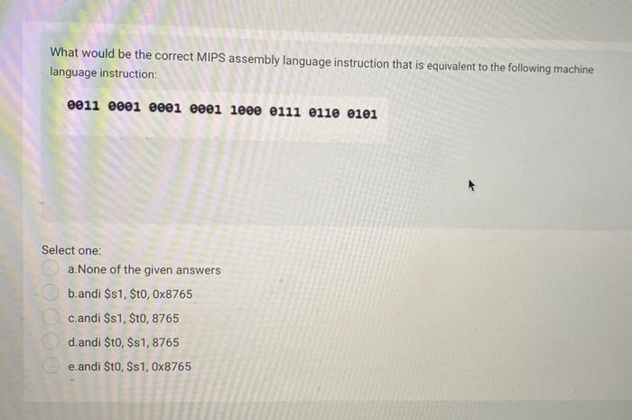 Solved What would be the correct MIPS assembly language | Chegg.com