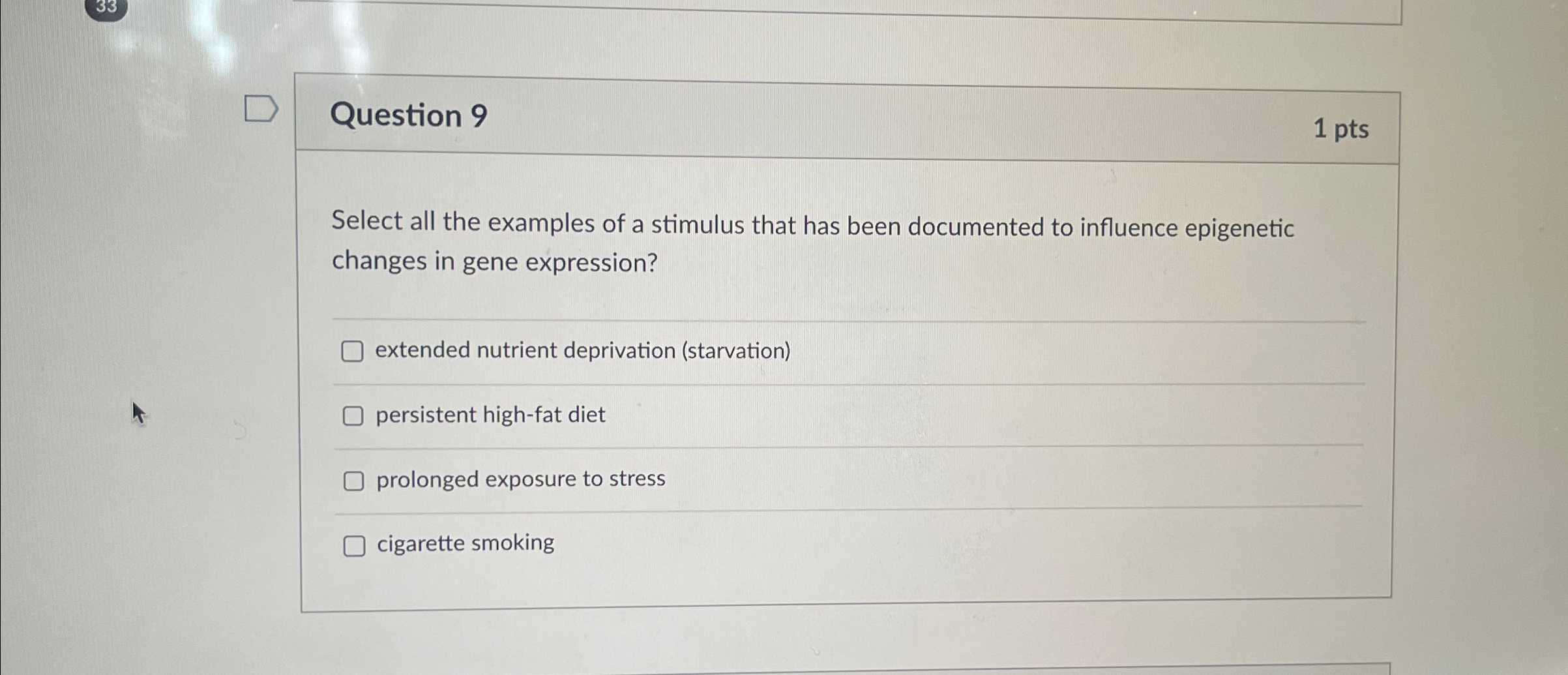 Solved Question 91ptsSelect all the examples of a stimulus | Chegg.com