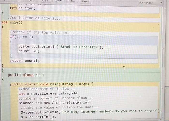 Solved Compile undo Cut Copy Paste Find. Close Source Code 6 | Chegg.com