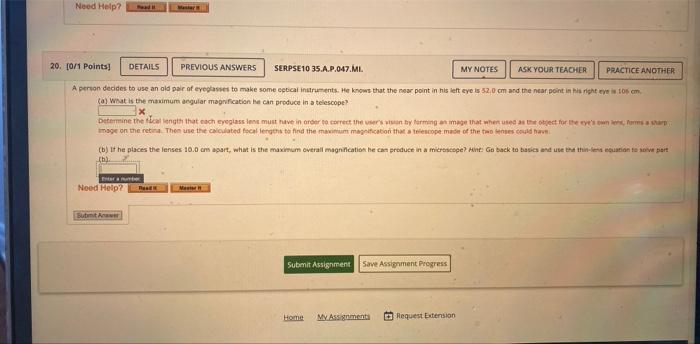 Solved ta) What is the maximum angular magnification be can | Chegg.com