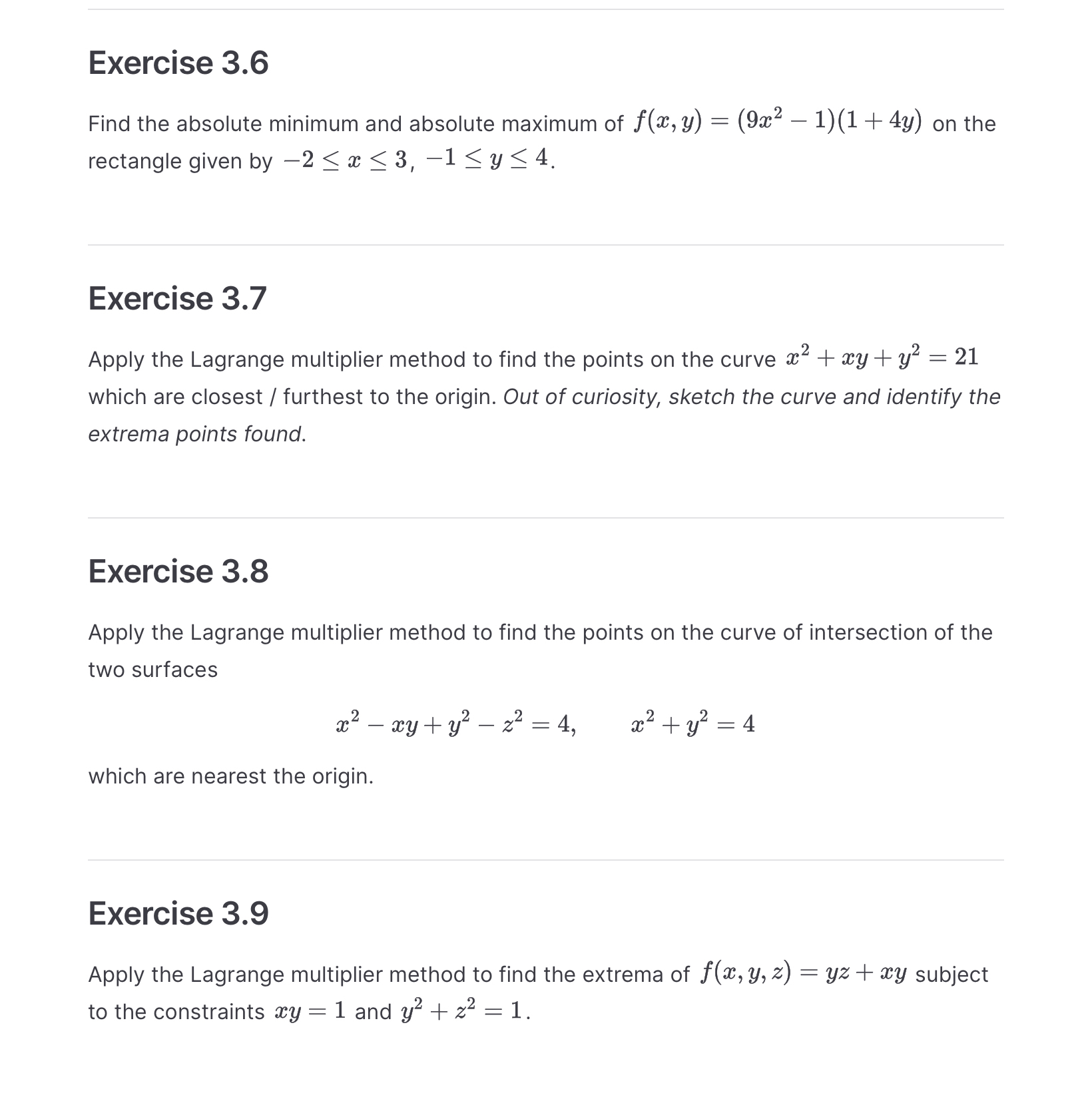 Exercise 3.6Find the absolute minimum and absolute | Chegg.com
