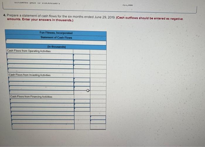 Solved FUN FITNESS, Incorporated Income Statement (in | Chegg.com