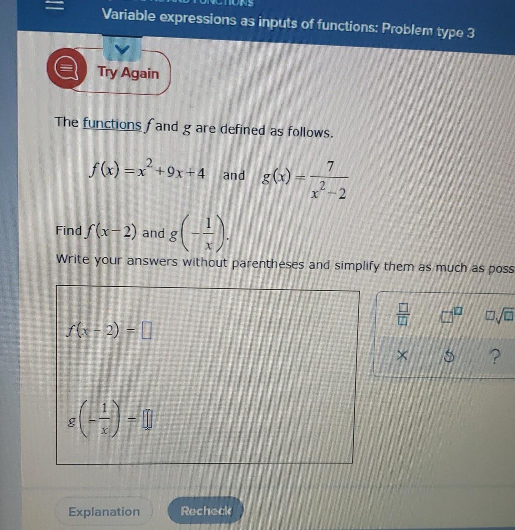 Solved Variable expressions as inputs of functions: Problem | Chegg.com