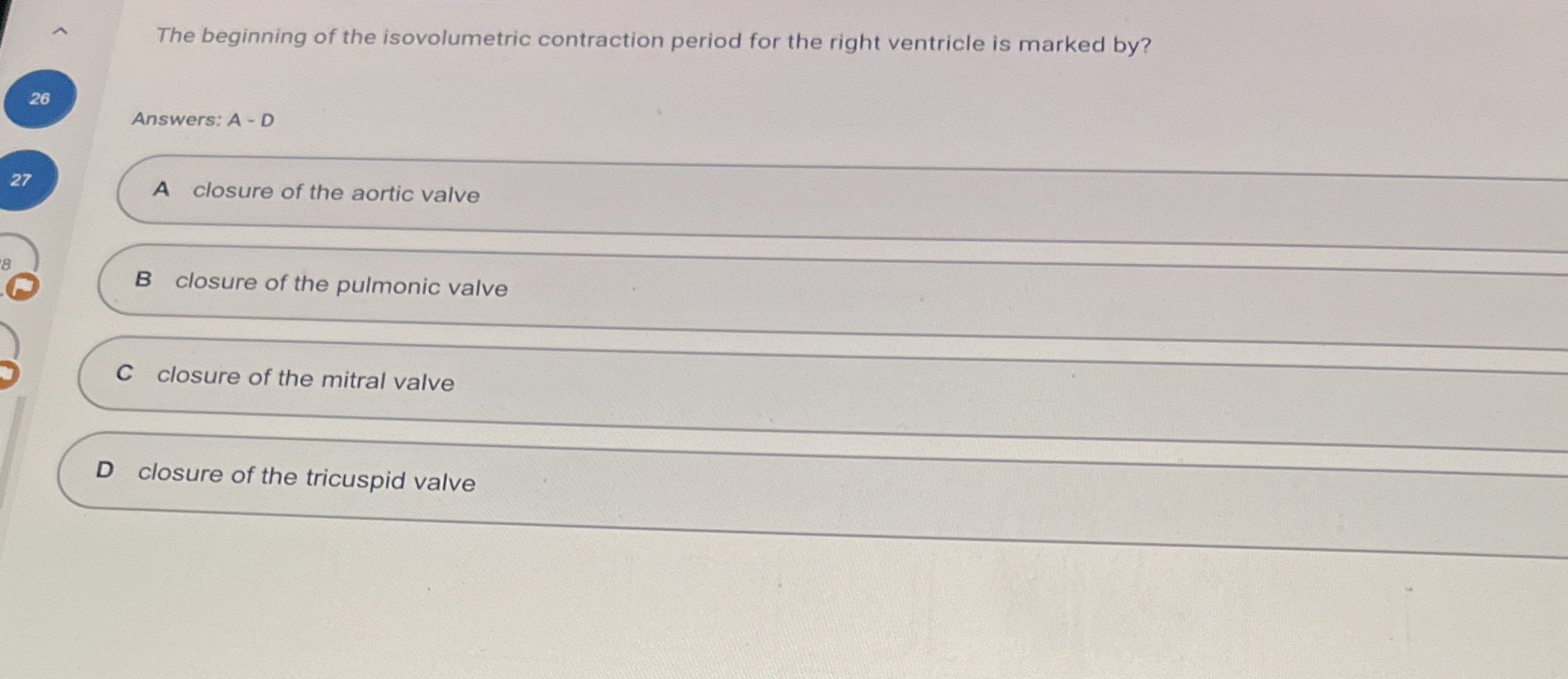 Solved The beginning of the isovolumetric contraction period | Chegg.com