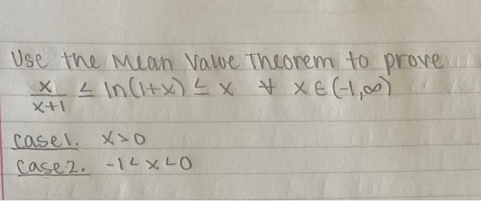 Solved Use the mean Value Theorem to prove | Chegg.com