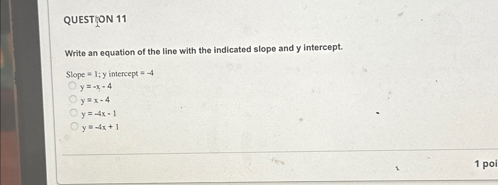 Solved QUESTITON 11Write an equation of the line with the | Chegg.com