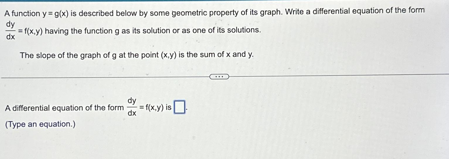 Solved A function y=g(x) ﻿is described below by some | Chegg.com