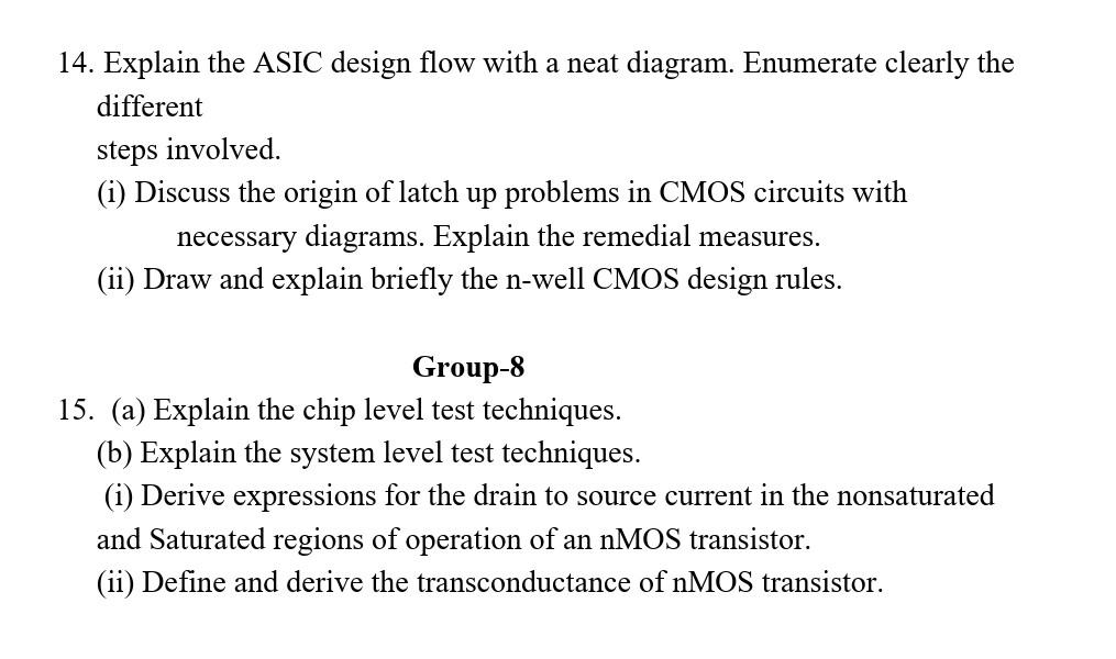 Solved 14. Explain the ASIC design flow with a neat diagram. | Chegg.com