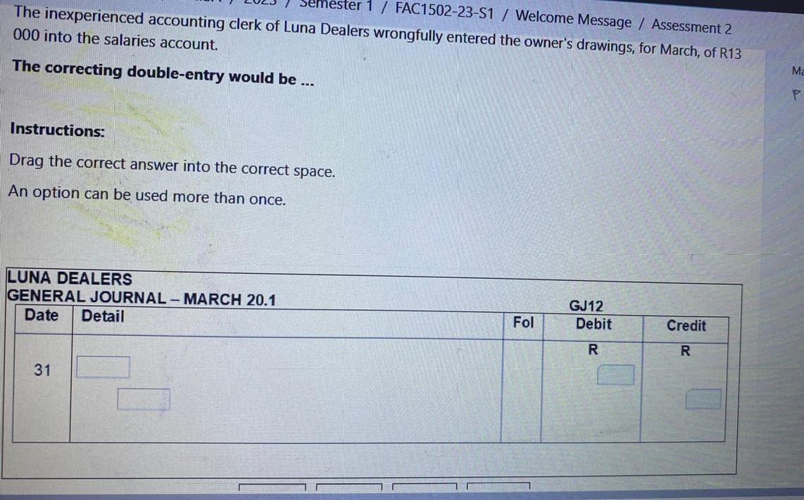 Solved The inexperienced accounting clerk of Luna Dealers | Chegg.com