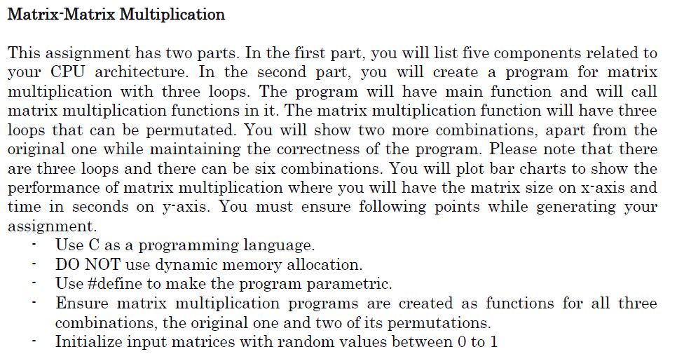 Solved Matrix-Matrix MultiplicationThis assignment has two | Chegg.com