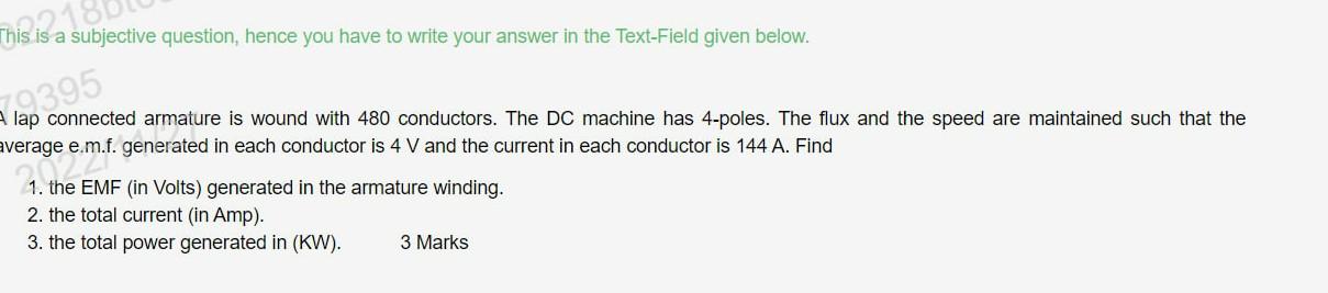 Solved lap connected armature is wound with 480 conductors. | Chegg.com