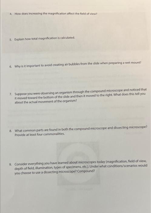 Solved 1. Why do scientists use microscopes? 2. Why must you | Chegg.com