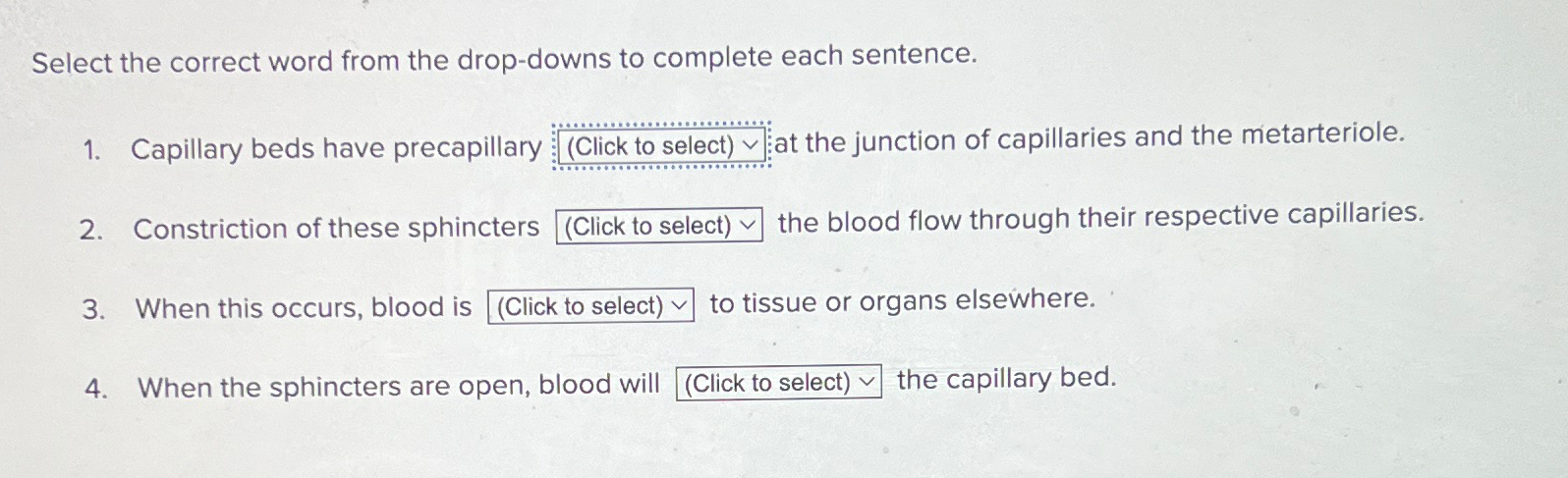 Solved Select the correct word from the drop-downs to | Chegg.com
