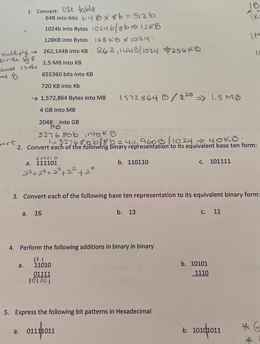 Solved 3. Convert each of the following base ten | Chegg.com