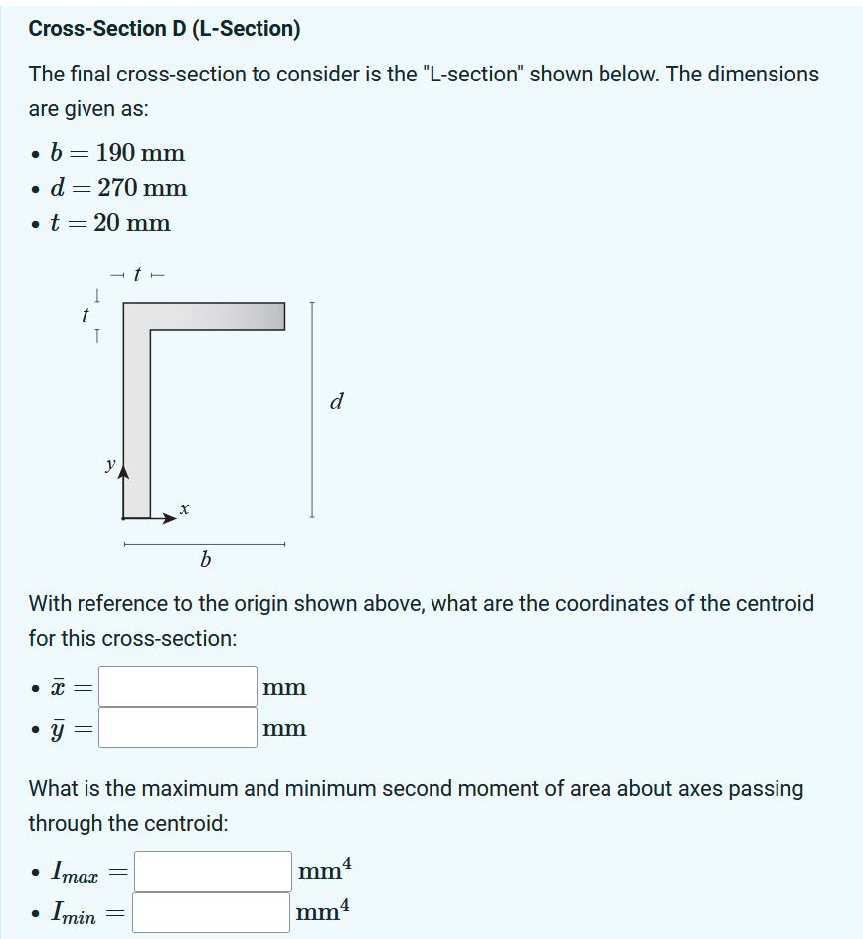 Solved Cross-Section D (L-Section)The final cross-section to | Chegg.com