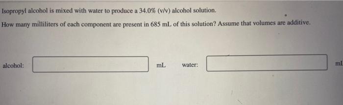Solved Calculate the volume percent of solute in each of the | Chegg.com