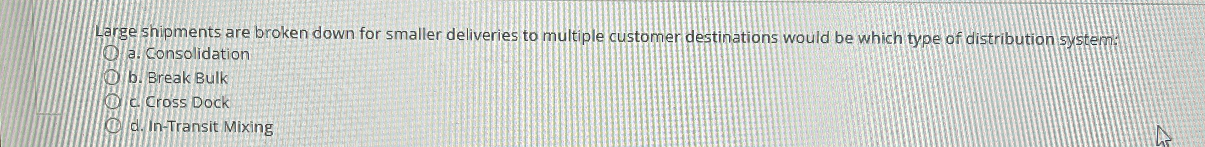 High Quality SOLUTION Large shipments are broken down for smaller | Chegg.com