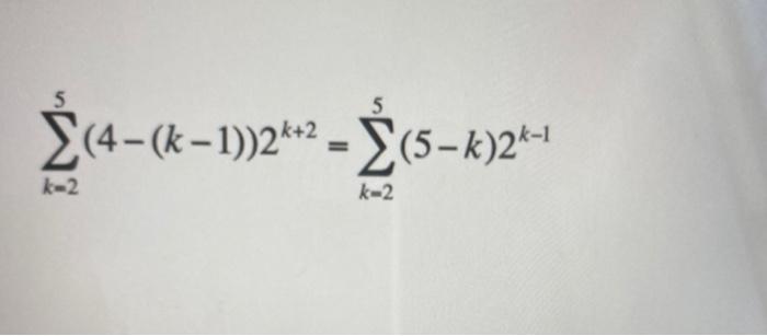 Solved for the following summation find an equivalent | Chegg.com