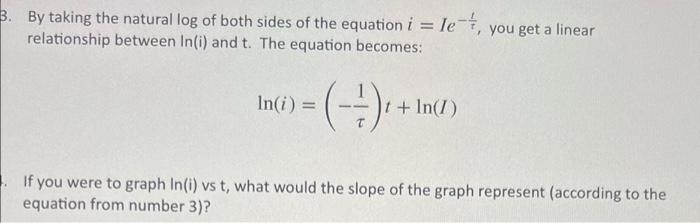 Solved B. By taking the natural log of both sides of the | Chegg.com