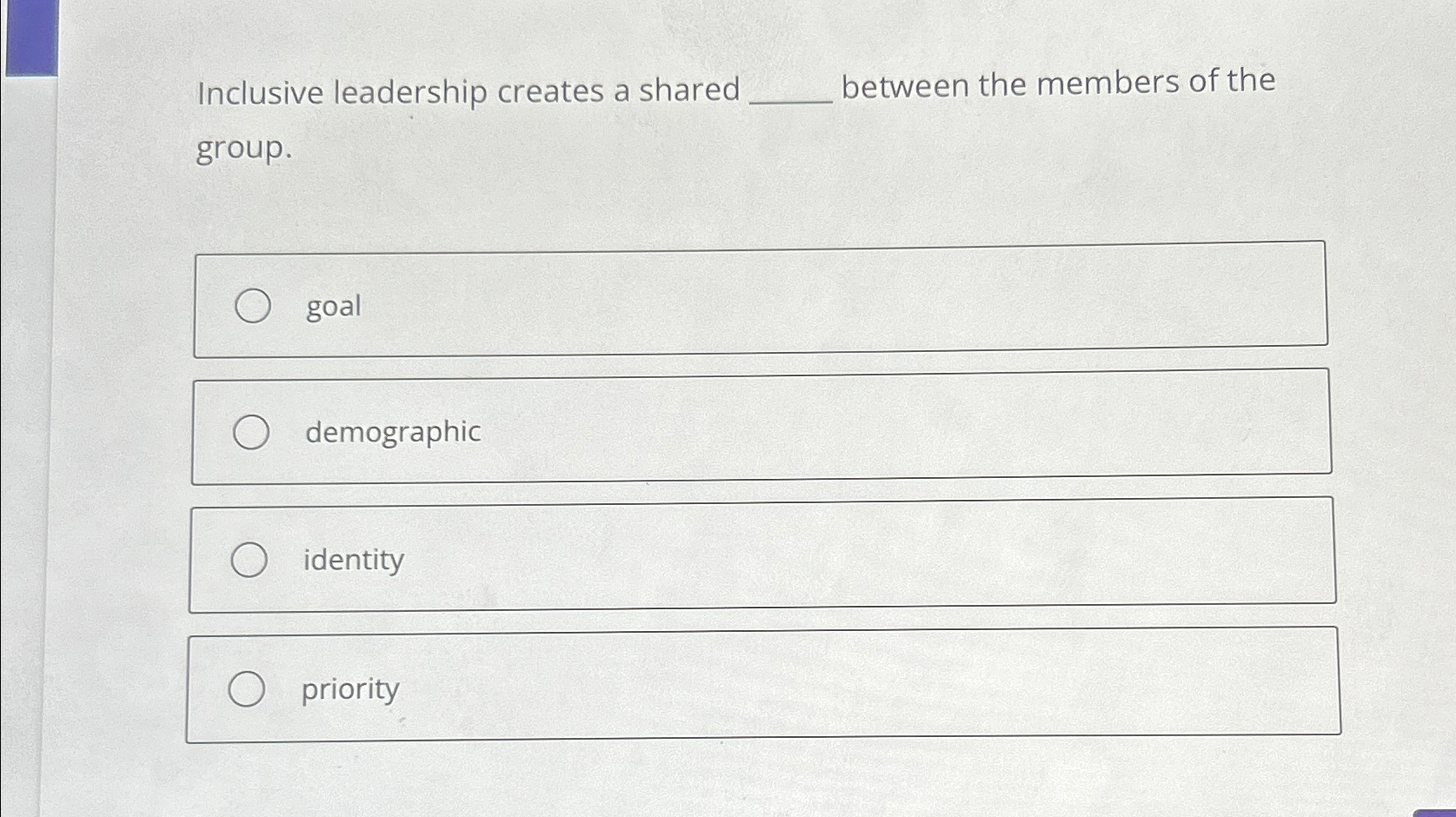 Solved Inclusive leadership creates a shared between the | Chegg.com