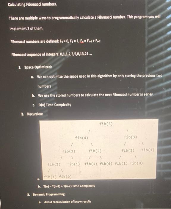 Solved Calculating Fibonacci numbers. There are multiple | Chegg.com